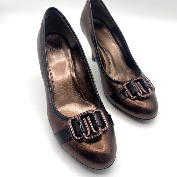 Sofft | Shoes | Sofft Womens Vivia Copper Brown Metallic Comfort Pumps ...